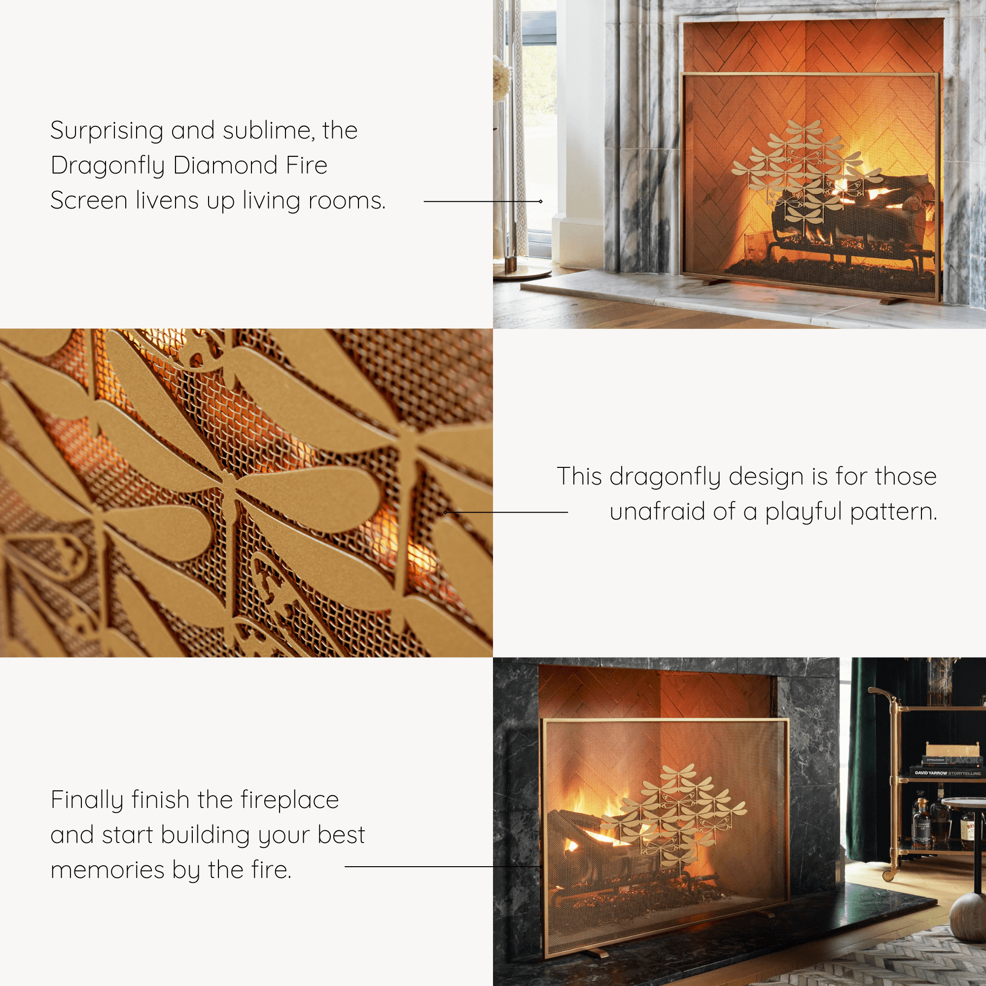 Dragonfly Diamond Fireplace Screen